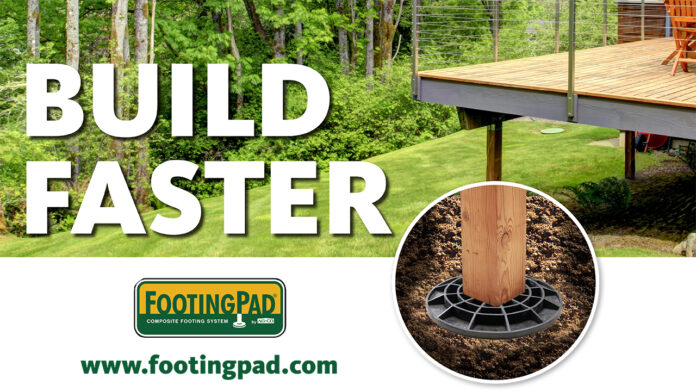 FootingPad lets you Build Faster by Replacing Concrete Post Footings